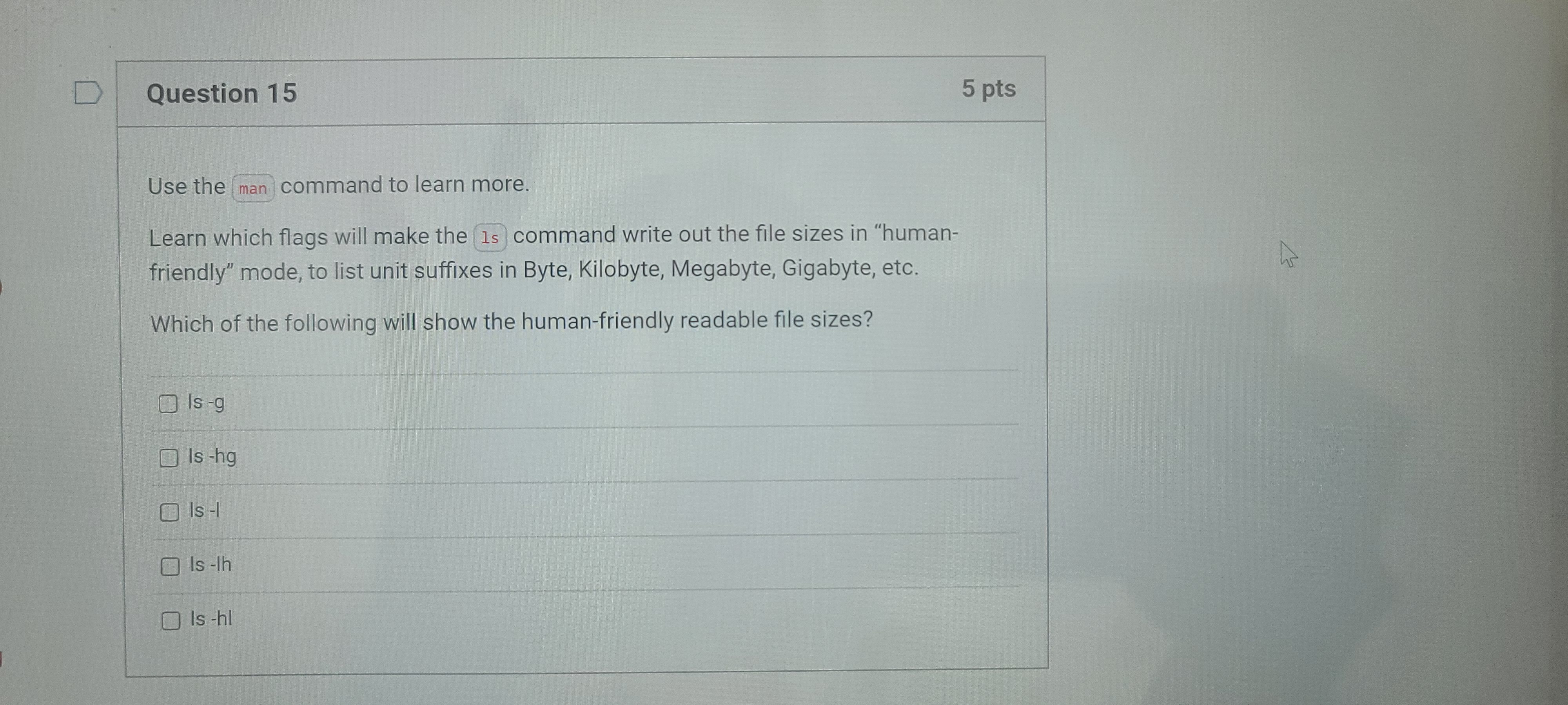 Solved Use the command to learn more. Learn which flags will | Chegg.com