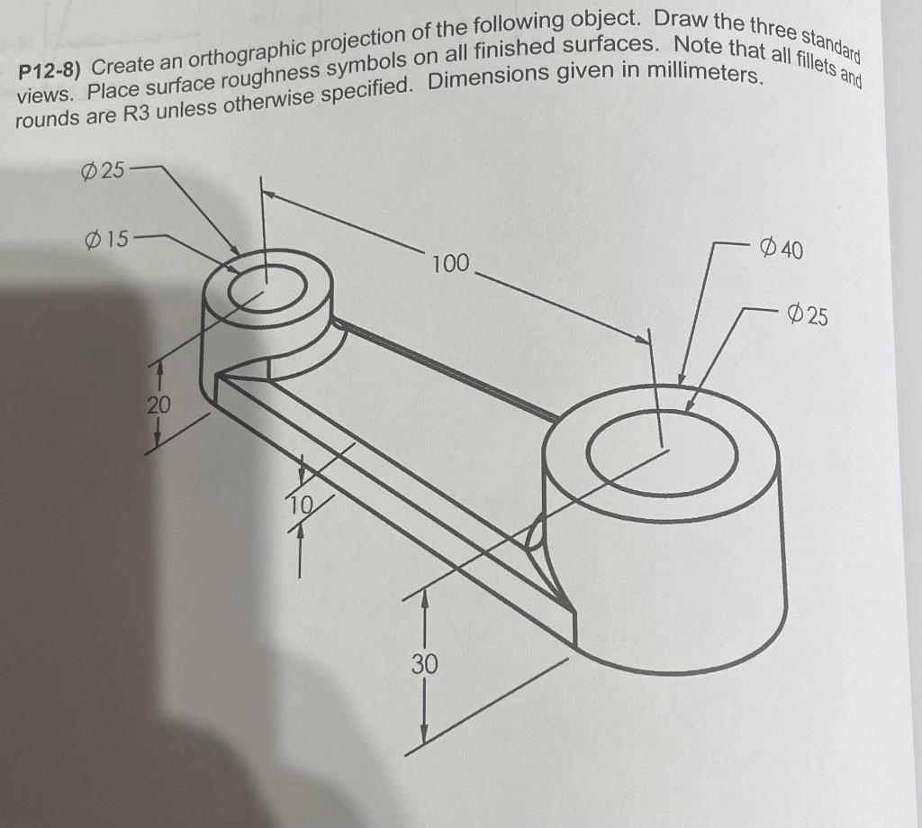 Solved In AUTOCAD Could you draw P12-8, please Create an | Chegg.com