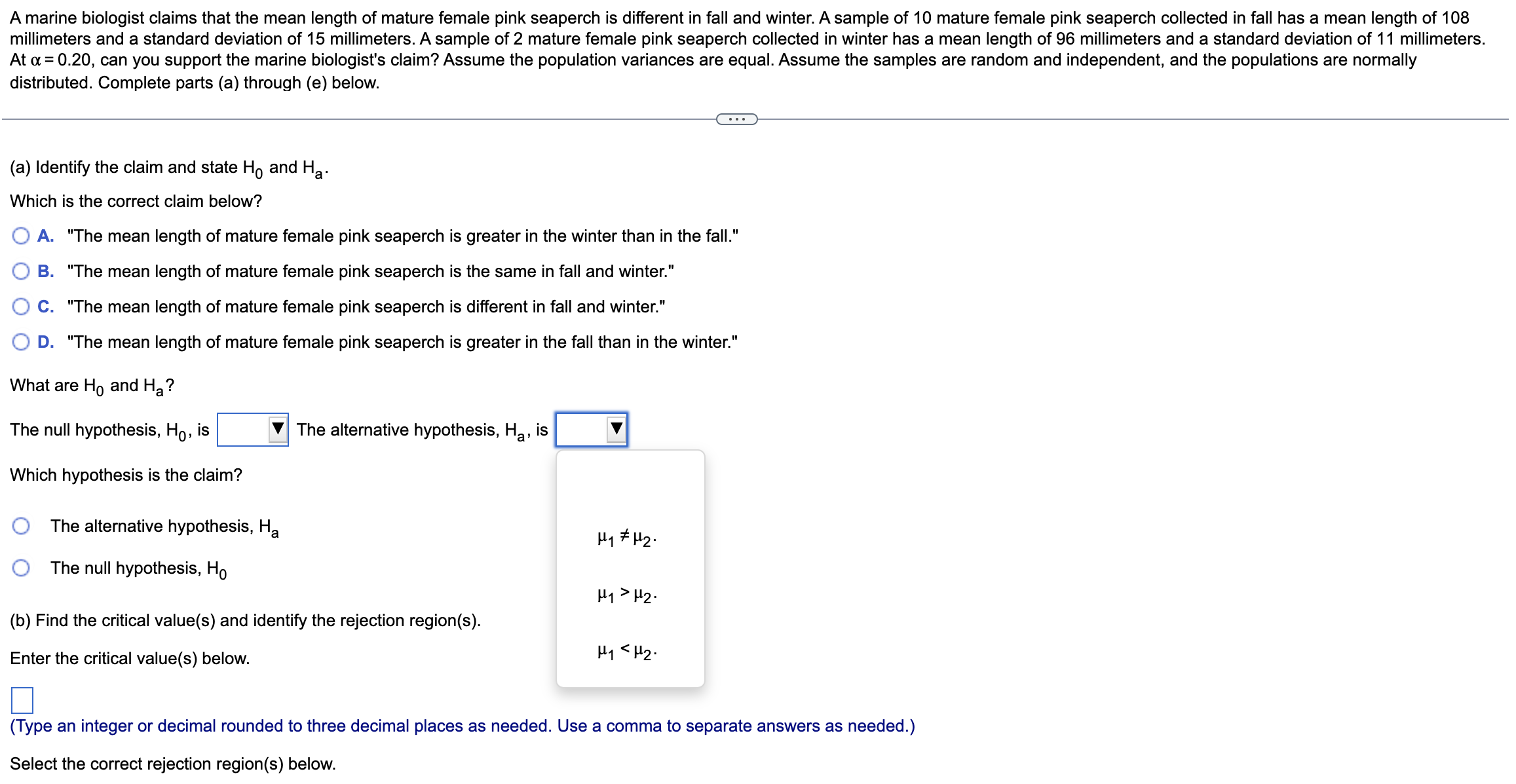 Solved distributed. Complete parts (a) through (e) below. | Chegg.com