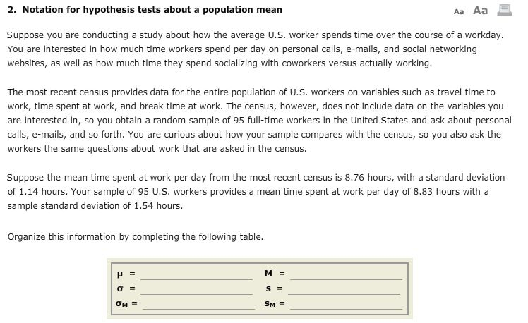 Solved 2. Notation for hypothesis tests about a population | Chegg.com