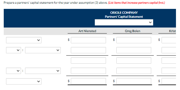 Solved Prepare a partners' capital statement for the year | Chegg.com
