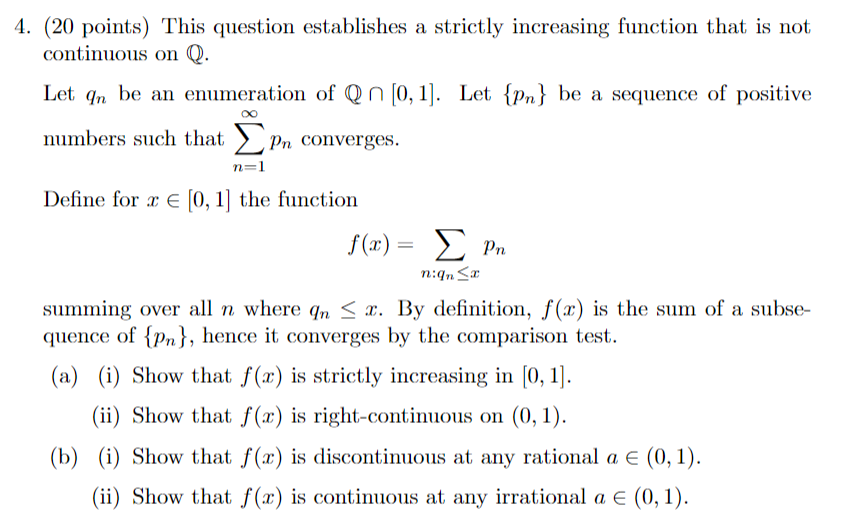 4. (20 points) This question establishes a strictly | Chegg.com