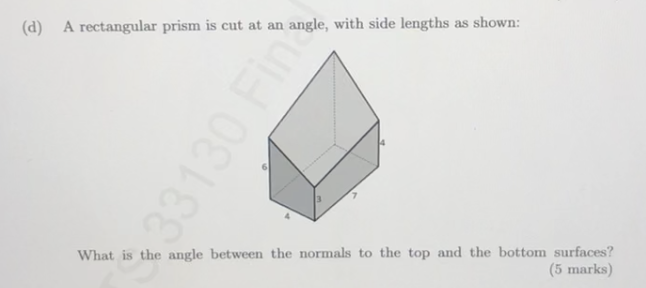 Solved (a) A rectangular prism is cut at an angle, with side | Chegg.com