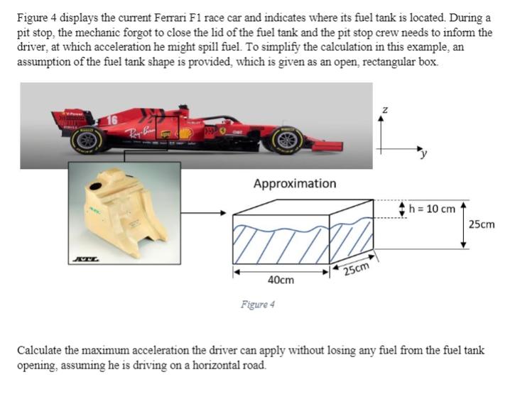Solved Figure 4 displays the current Ferrari F1 race car and | Chegg.com