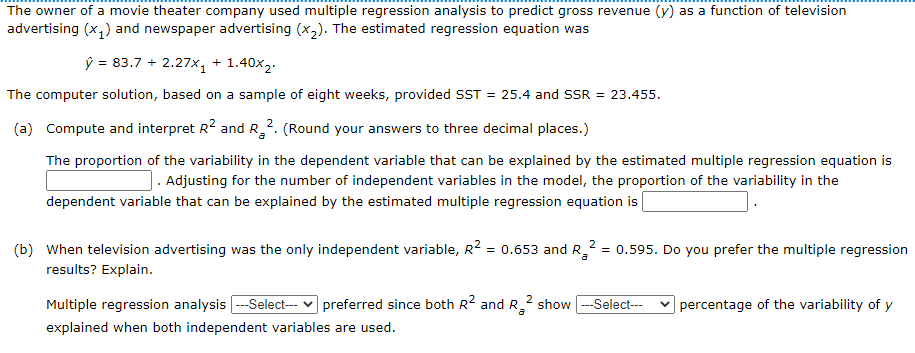 Solved The owner of a movie theater company used multiple | Chegg.com
