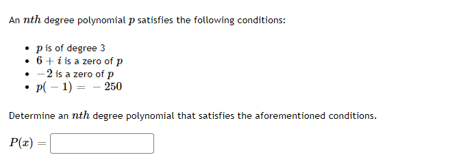 Solved An nth degree polynomial p satisfies the following | Chegg.com