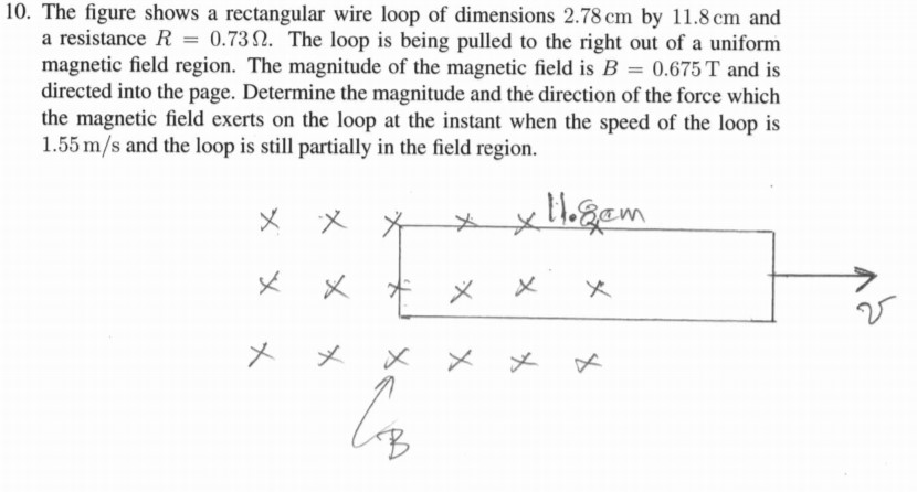 Solved 10. The figure shows a rectangular wire loop of | Chegg.com