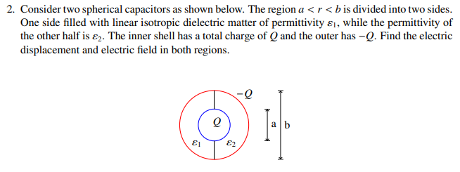Solved Consider two spherical capacitors as shown below. The | Chegg.com