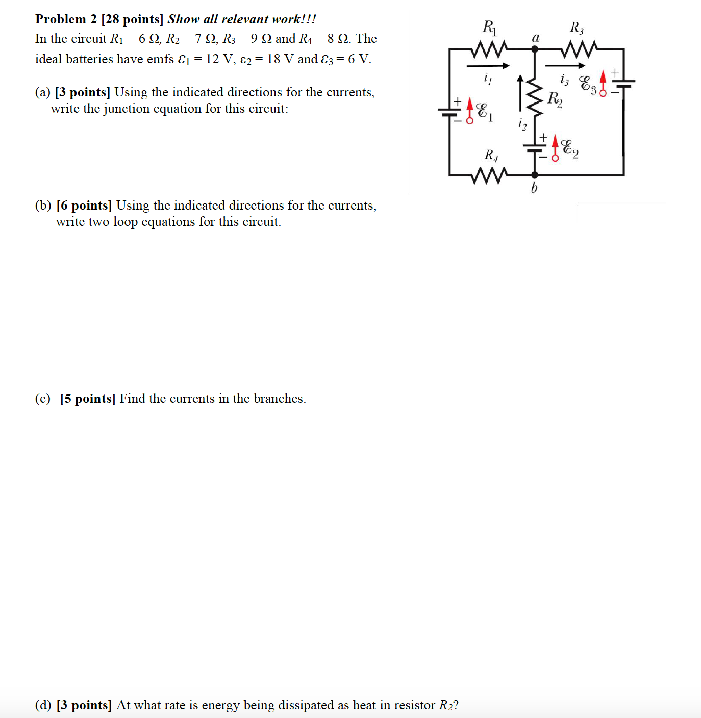 Solved Problem 2 [28 points] Show all relevant work!!! In | Chegg.com
