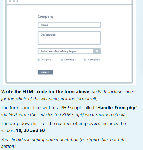 Solved Company Name Description Select number of employees | Chegg.com