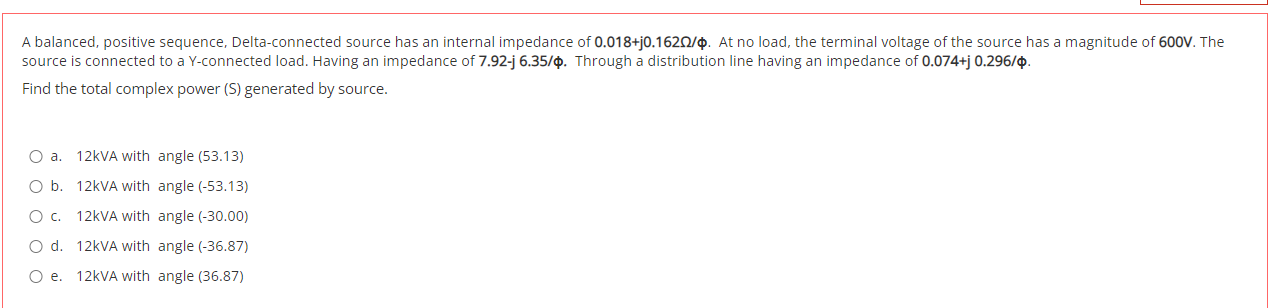 Solved A balanced, positive sequence, Delta-connected source | Chegg.com