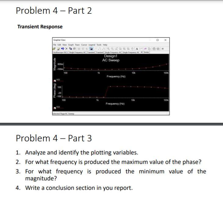 Solved Problem 1 - Part 1 1. Plotting the circuit of Figure | Chegg.com