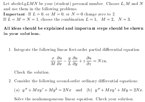 Solved Let abcdef-g LMN be your (student) personal number. | Chegg.com