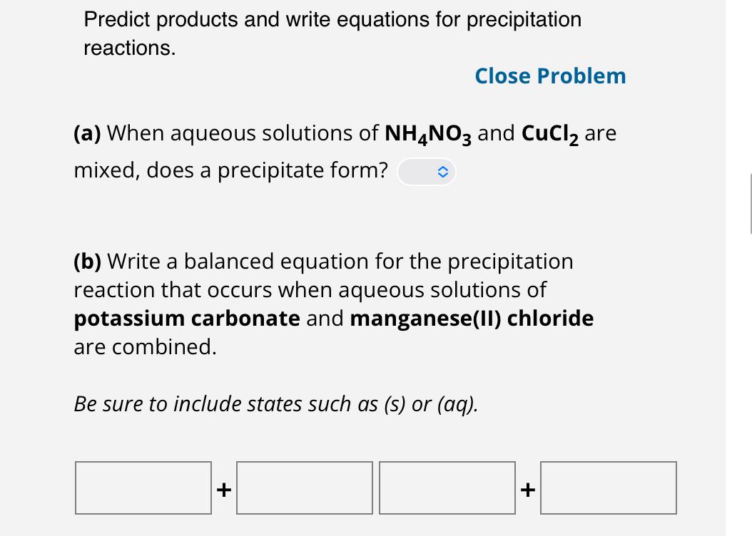 Solved Predict products and write equations for | Chegg.com
