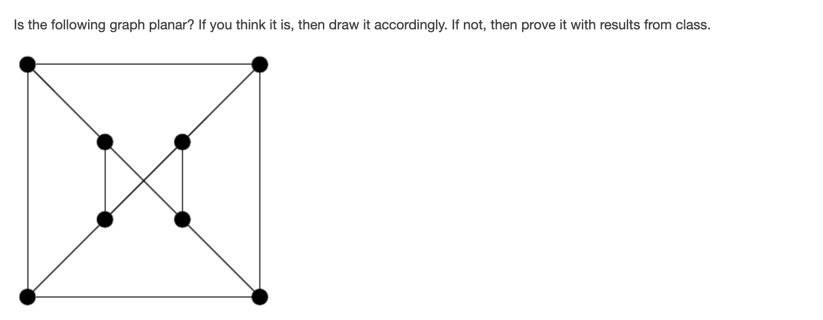 Solved Is the following graph planar? If you think it is, | Chegg.com