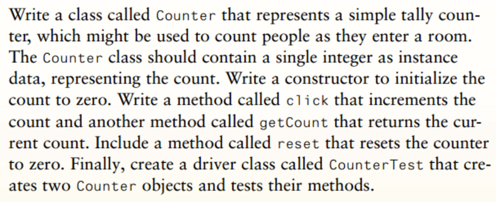 Solved Write a class called Counter that represents a simple | Chegg.com