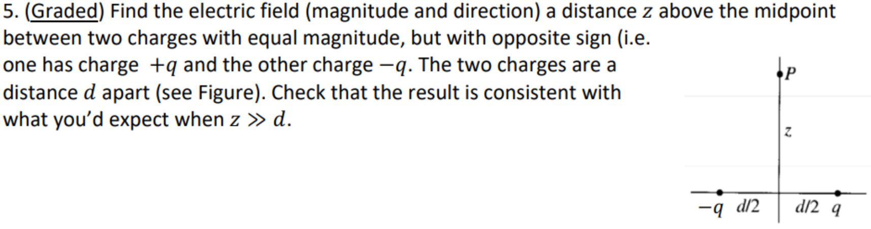 Solved 5. (Graded) Find the electric field (magnitude and | Chegg.com