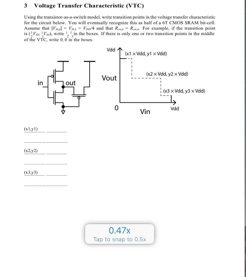 Solved 3 Voltage Transfer Characteristic (VTC) Using the | Chegg.com