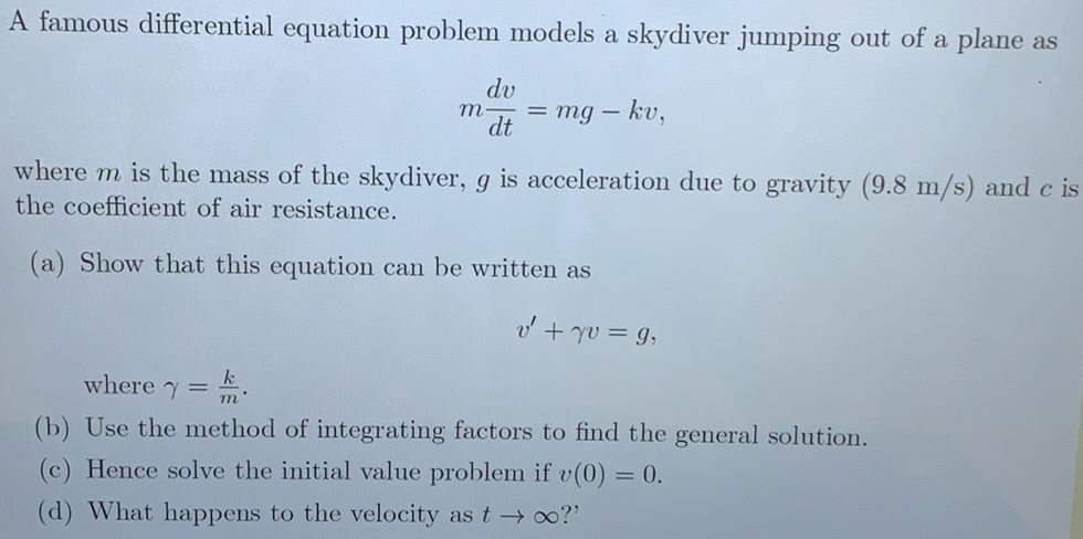 Solved A famous differential equation problem models a | Chegg.com