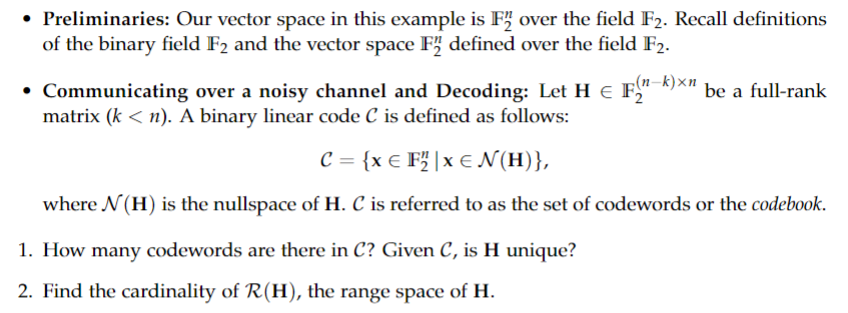 Solved • Preliminaries: Our vector space in this example is | Chegg.com