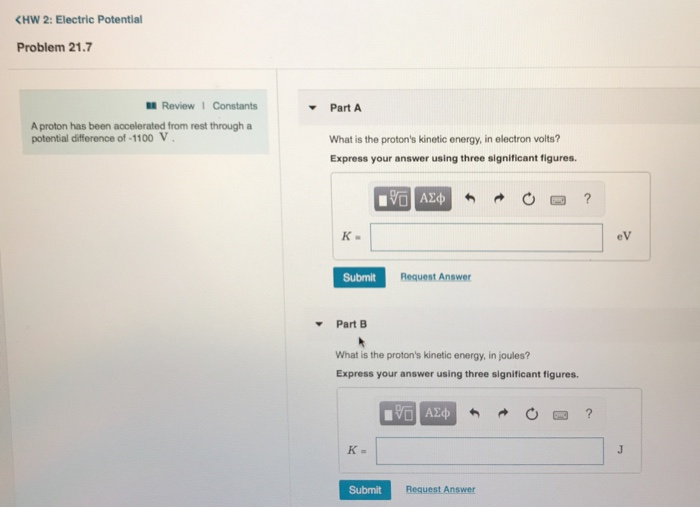 Solved HW 2: Electric Potential Problem 21.7 Review 1 | Chegg.com