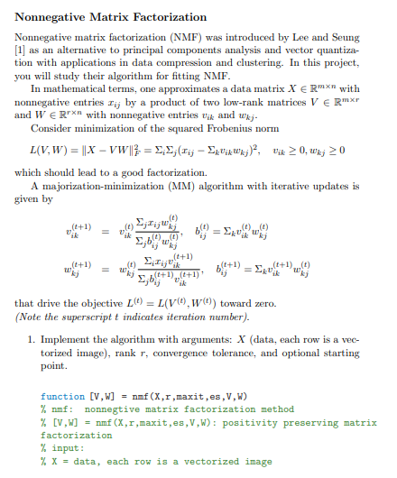 Nonnegative Matrix Factorization Nonnegative Matrix