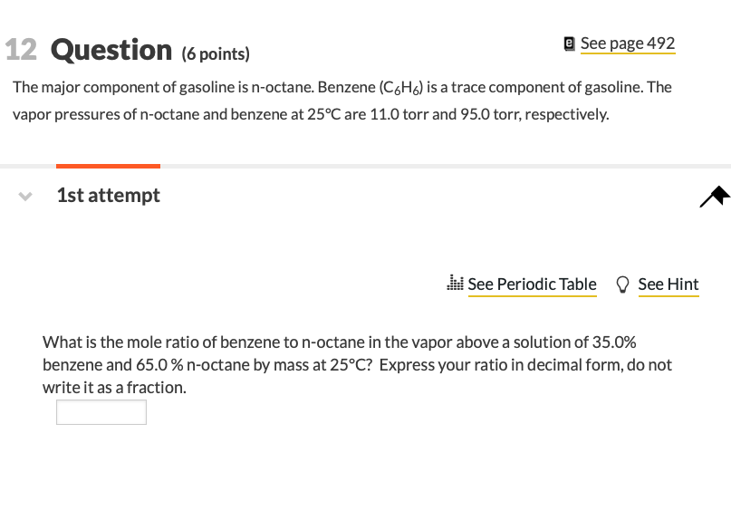 Solved 12 Question (6 points) See page 492 The major | Chegg.com
