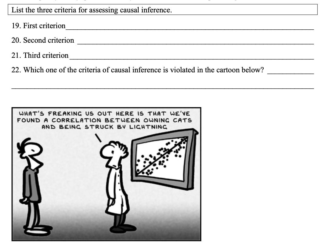 Solved List the three criteria for assessing causal | Chegg.com