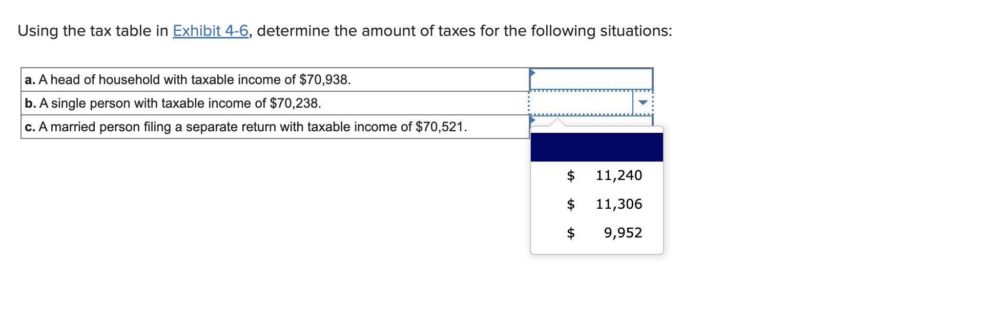 Solved Using the tax table in determine the amount of taxes | Chegg.com