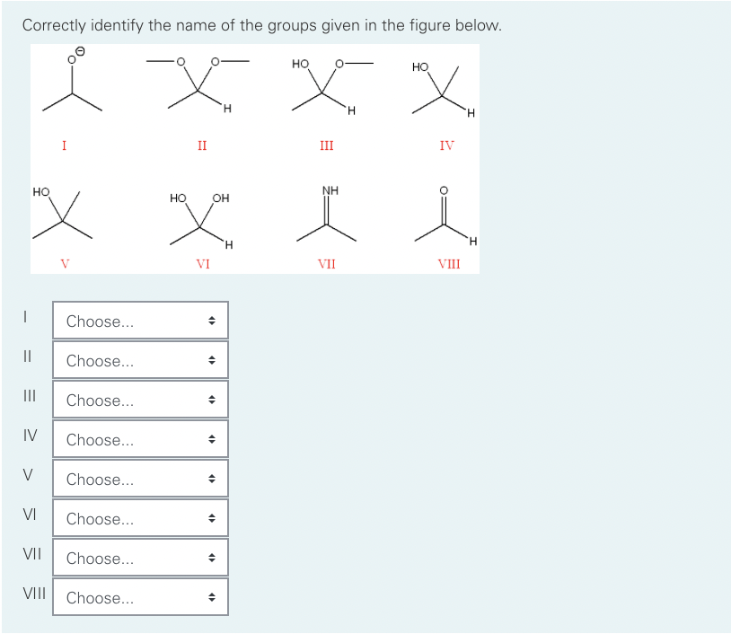 Solved Correctly identify the name of the groups given in | Chegg.com