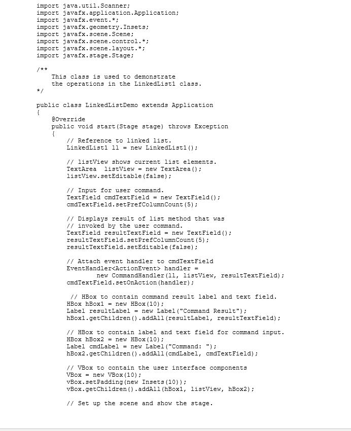 Solved Modify the LinkedList1 class file that is attached to | Chegg.com