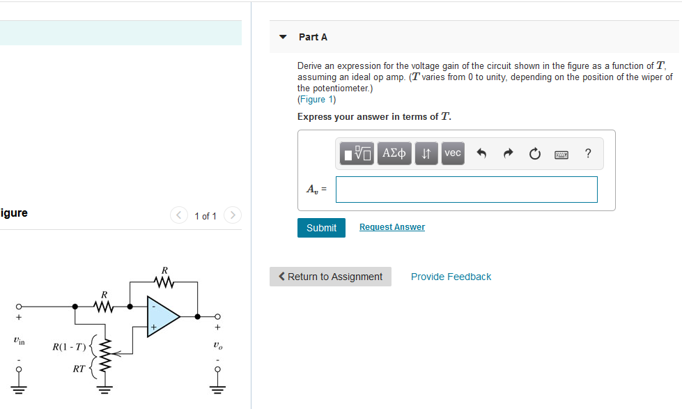 Solved Part A Derive an expression for the voltage gain of | Chegg.com