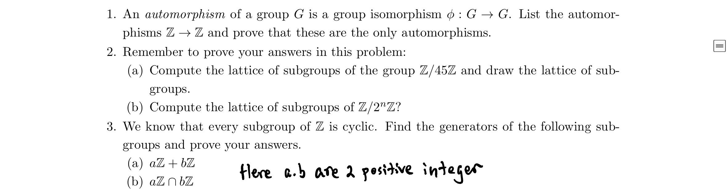 Solved 1. An automorphism of a group G is a group | Chegg.com
