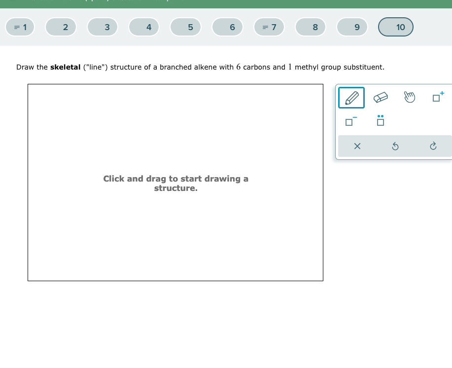 Solved Draw the skeletal ("line") structure of a branched | Chegg.com