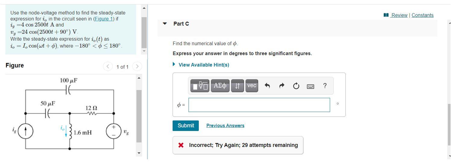 Solved A Review Constants Use the node-voltage method to | Chegg.com