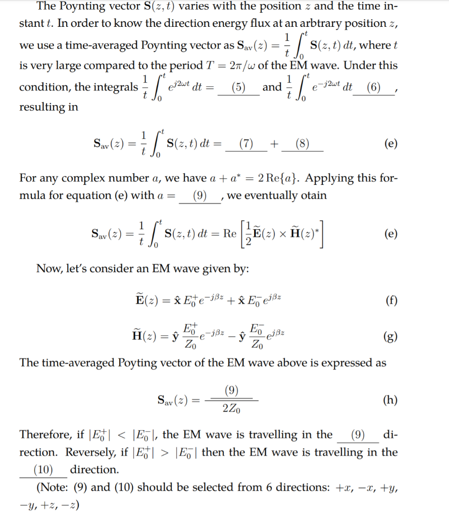 Solved In the explanation of Poynting vector below, please | Chegg.com
