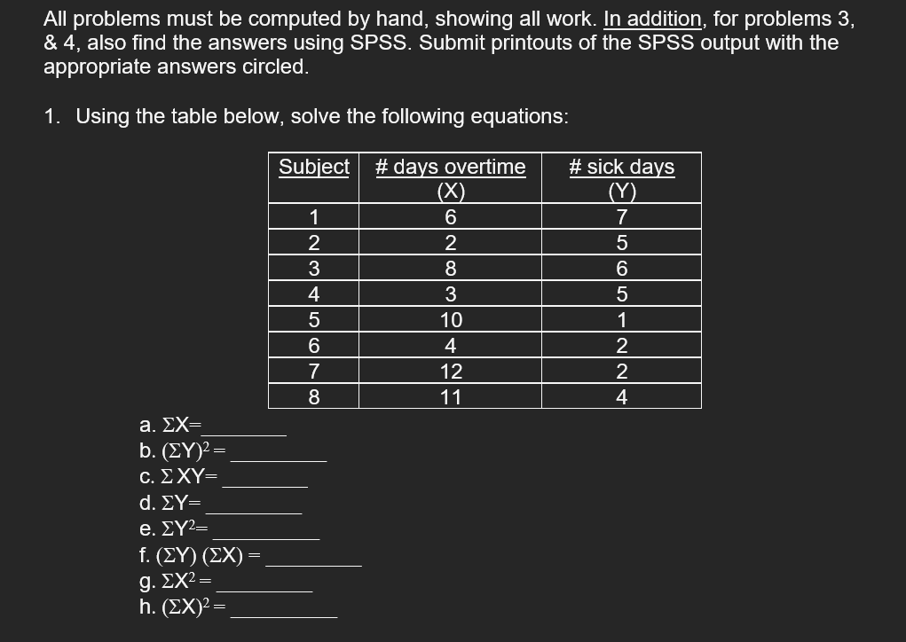 Solved All problems must be computed by hand, showing all | Chegg.com