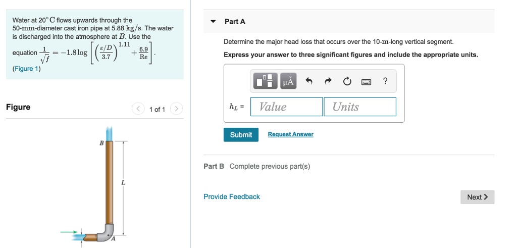 Solved Water at 20° C flows upwards through the | Chegg.com