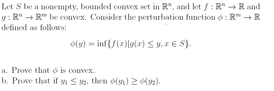 Solved Let S be a nonempty, bounded convex set in R”, and | Chegg.com