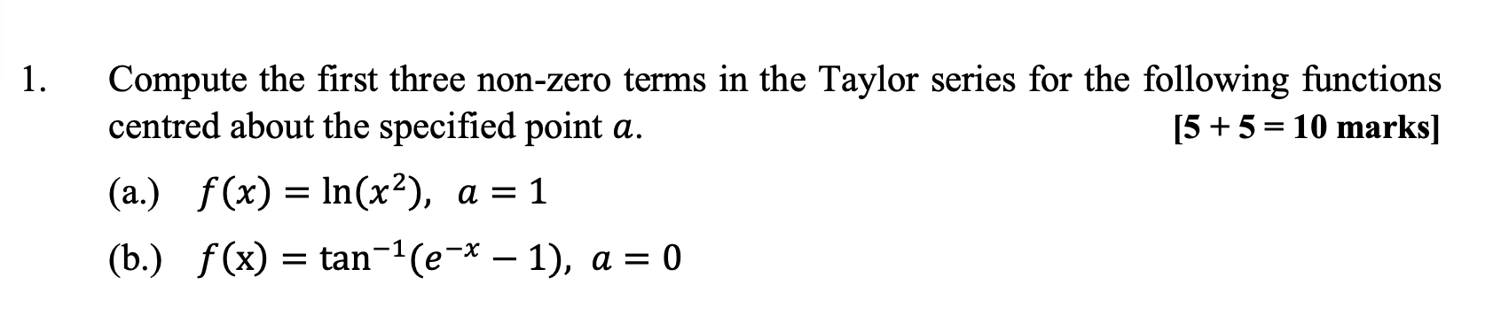 Solved 1. Compute the first three non-zero terms in the | Chegg.com
