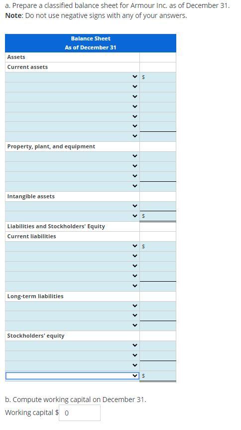 Solved Preparing a Classified Balance Sheet The following | Chegg.com