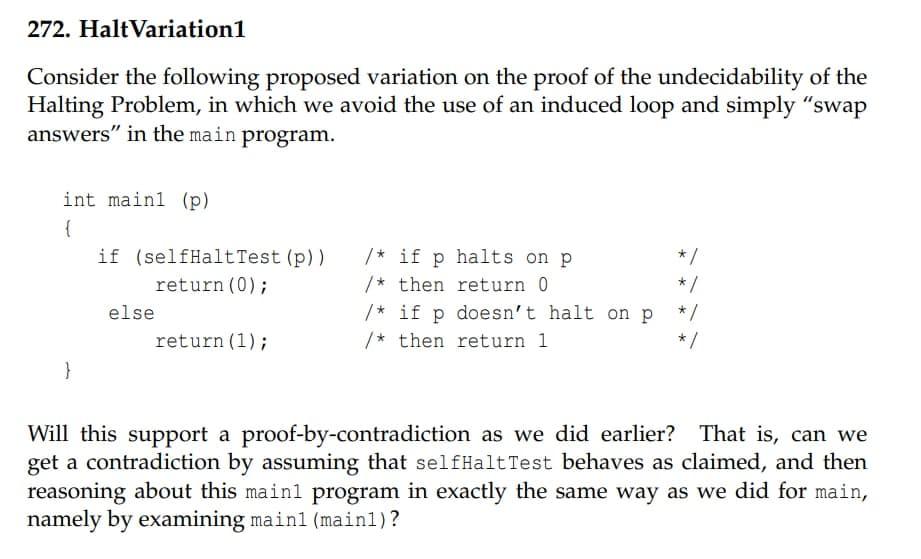 Solved 272. Halt Variation1 Consider the following proposed | Chegg.com