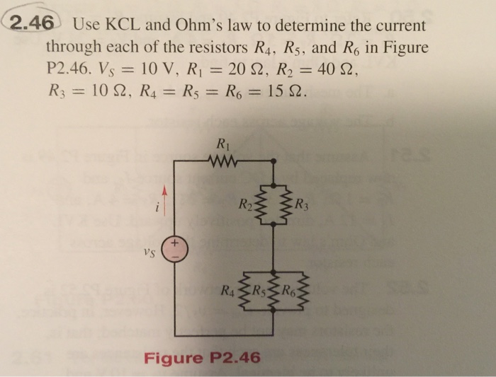 Solved 2 46 Use Kcl And Ohms Law To Determine The Current