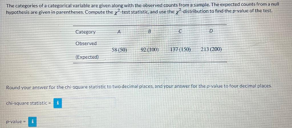 Solved The categories of a categorical variable are given | Chegg.com