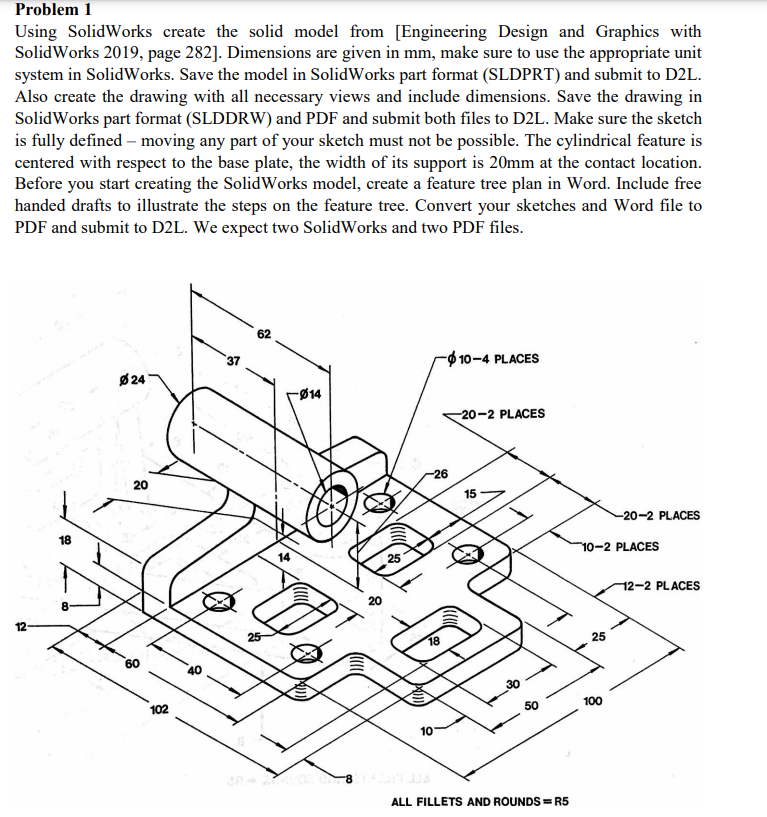 Solved In Solidworks, if you could please provide step by | Chegg.com