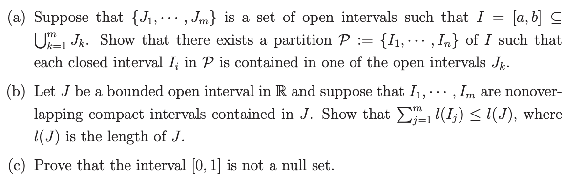 Solved (a) Suppose that {J1,⋯,Jm} is a set of open intervals | Chegg.com