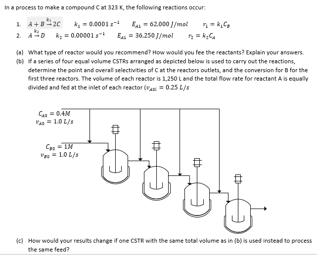 In a process to make a compound Cat 323 K, the | Chegg.com