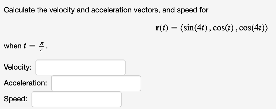 Solved (1 point) Find r(t) and v(t) given acceleration a(t) | Chegg.com