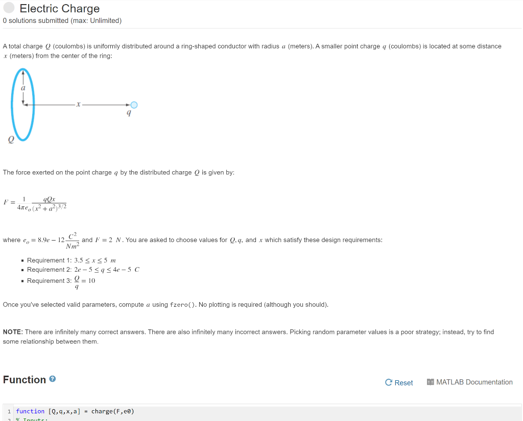 Solved Electric Charge O solutions submitted (max: | Chegg.com