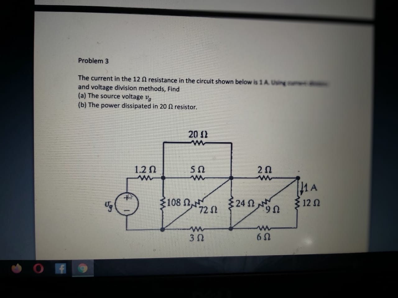 Solved Problem 3 The current in the 12 12 resistance in the | Chegg.com